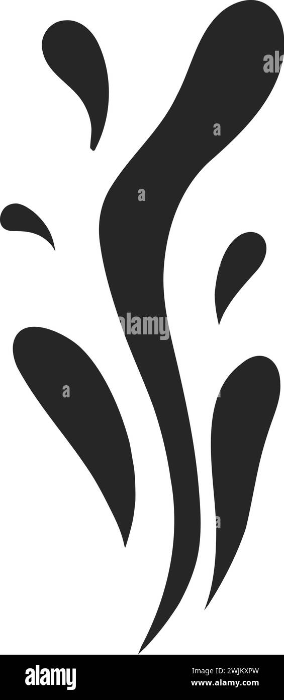Black water splash. Abstract wet splatter drop for tattoo design, river ...
