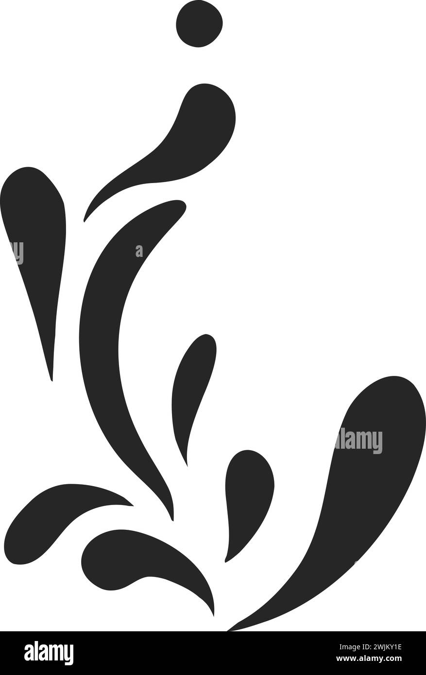 Black water splash. Abstract wet splatter drop for tattoo design, river ...