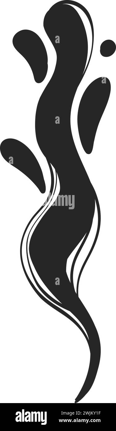 Black water splash. Abstract wet splatter drop for tattoo design, river ...