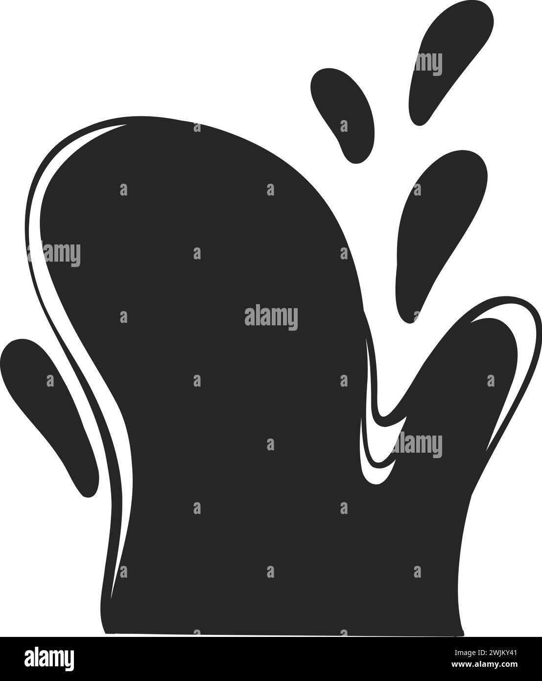 Black water splash. Abstract wet splatter drop for tattoo design, river ...