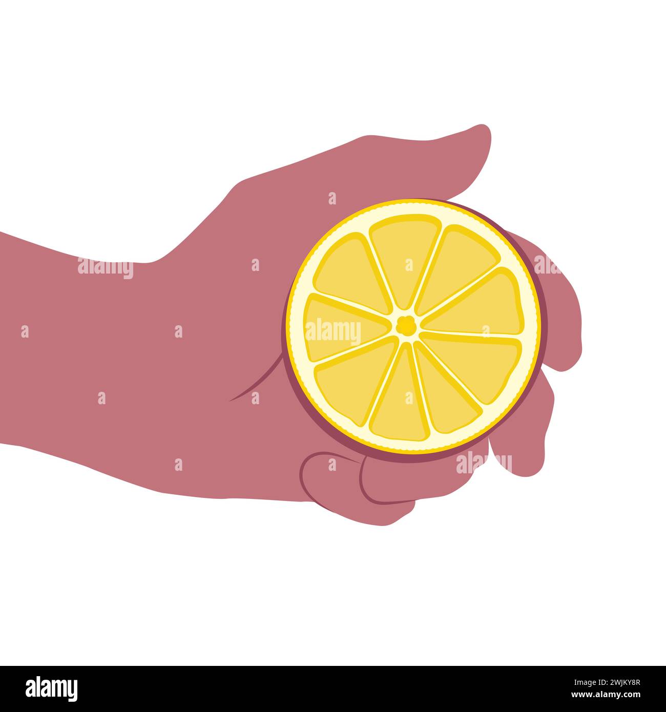 Hand lemon hold Stock Vector Images - Alamy