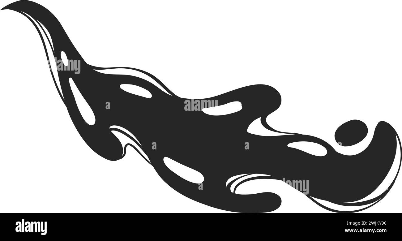 Black water splash. Abstract wet splatter drop for tattoo design, river ...