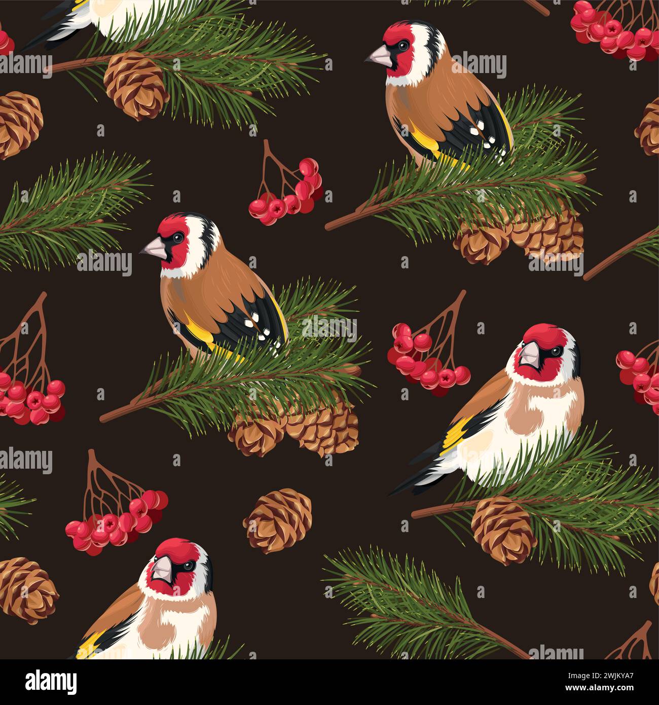 Red rowan tree branches Stock Vector Images - Alamy