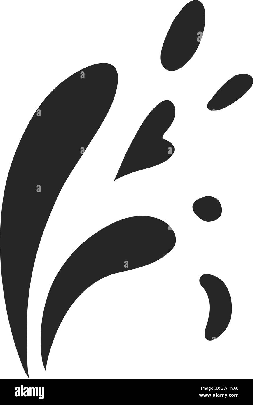 Black water splash. Abstract wet splatter drop for tattoo design, river ...