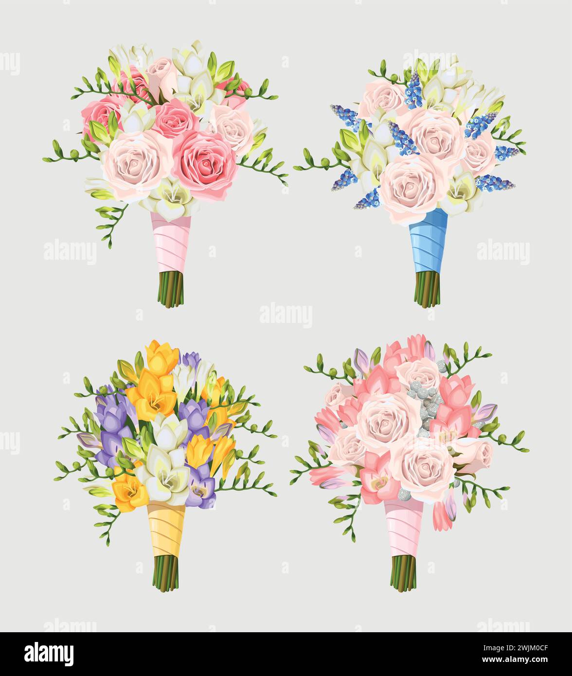 Set of wedding bouquets Stock Vector Image & Art - Alamy