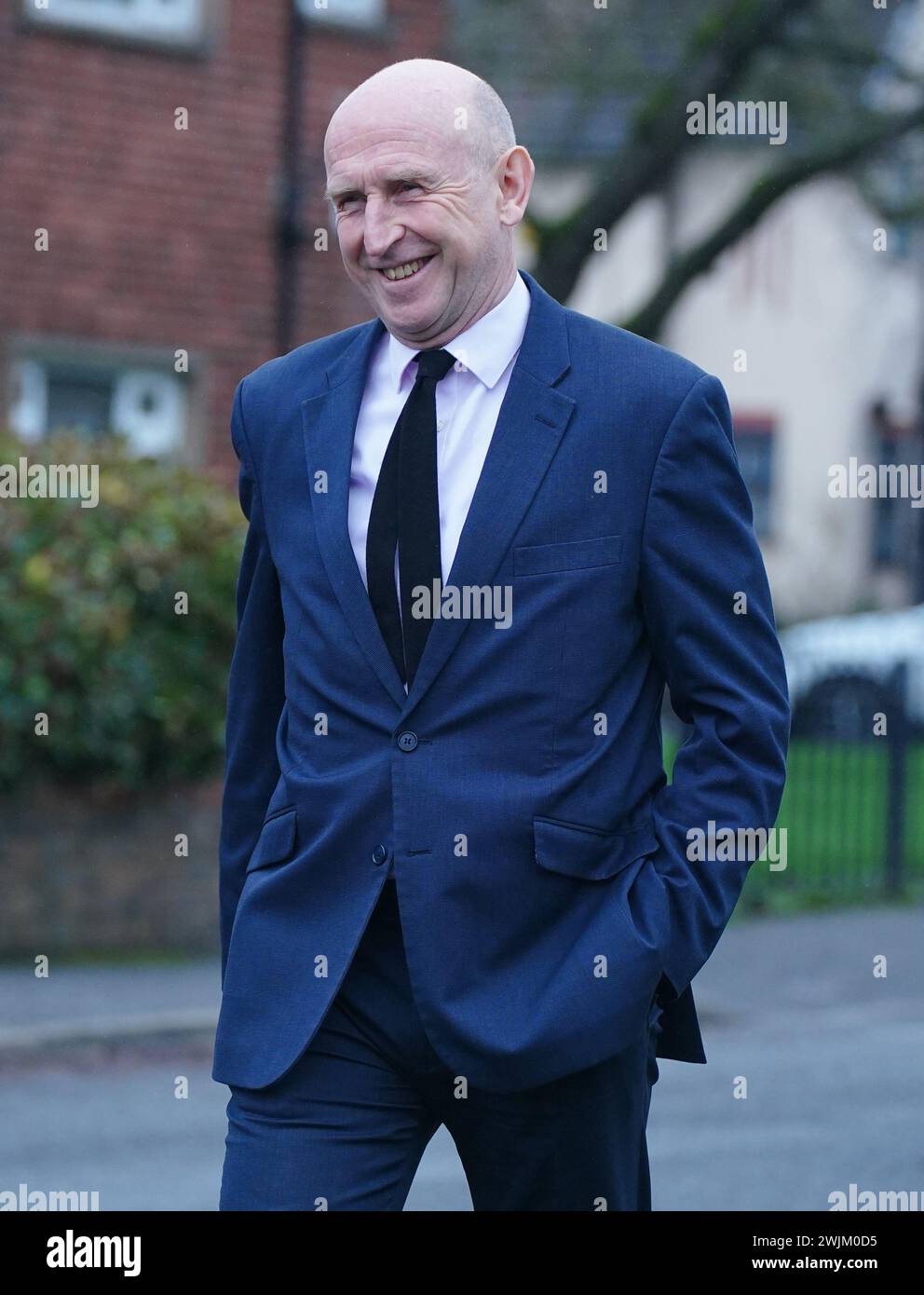 John Healey, shadow defence secretary, arrives for a Requiem Mass for ...