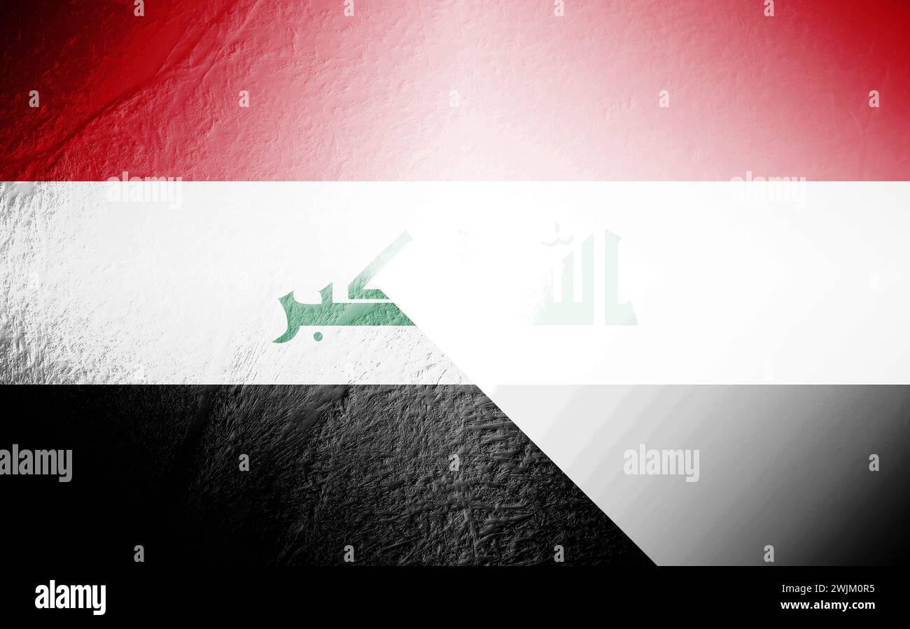 Iraq flag blurred on white background Stock Photo - Alamy