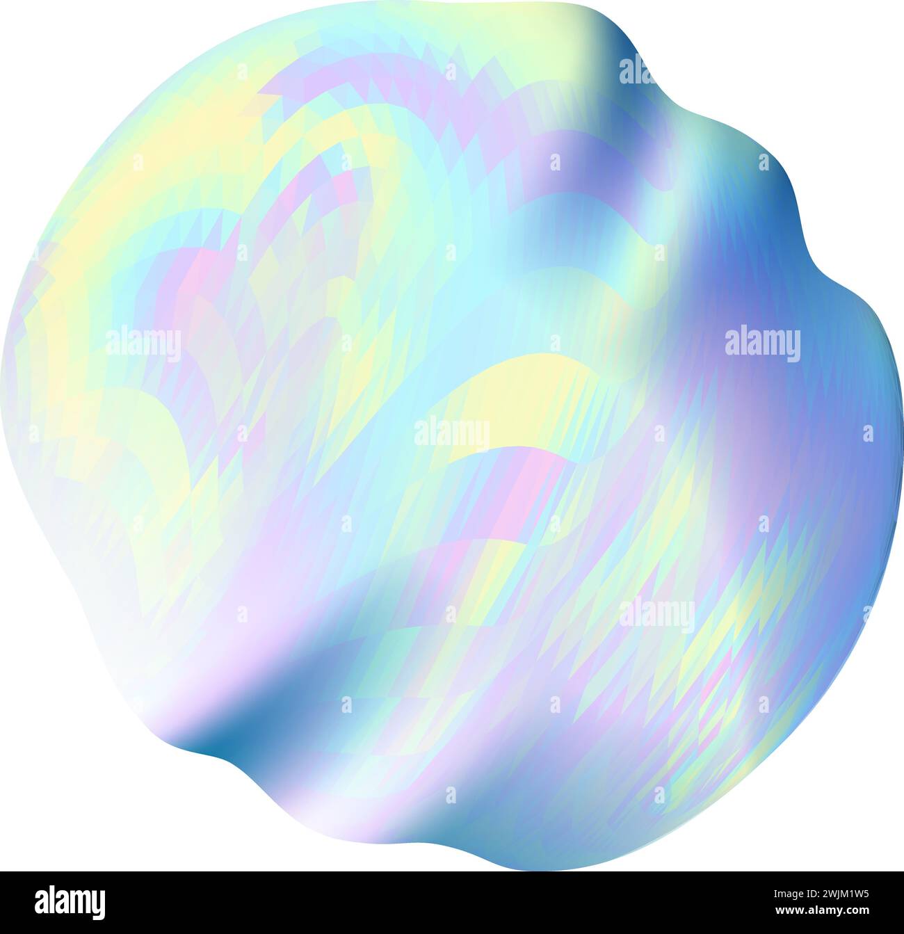 Vibrant colored vaporwave styled abstract ball shape with holographic ...