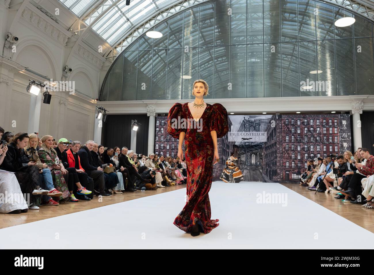 London, UK. February 16th, 2024. A model on the catwalk at the Paul ...