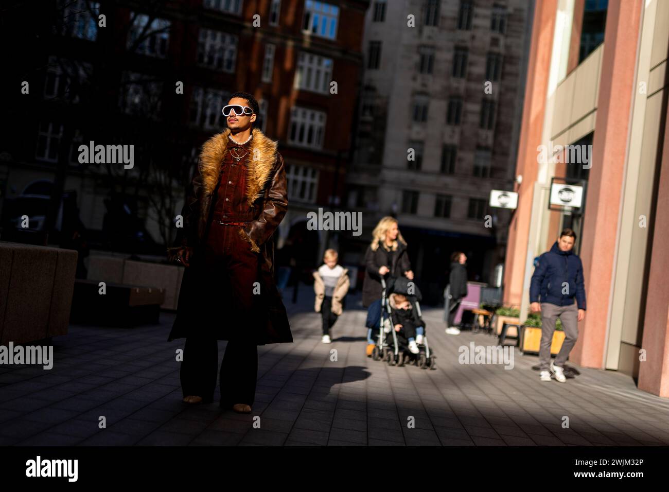 Fashion show attendees outside the Mark Fast show at Orchard Place ...