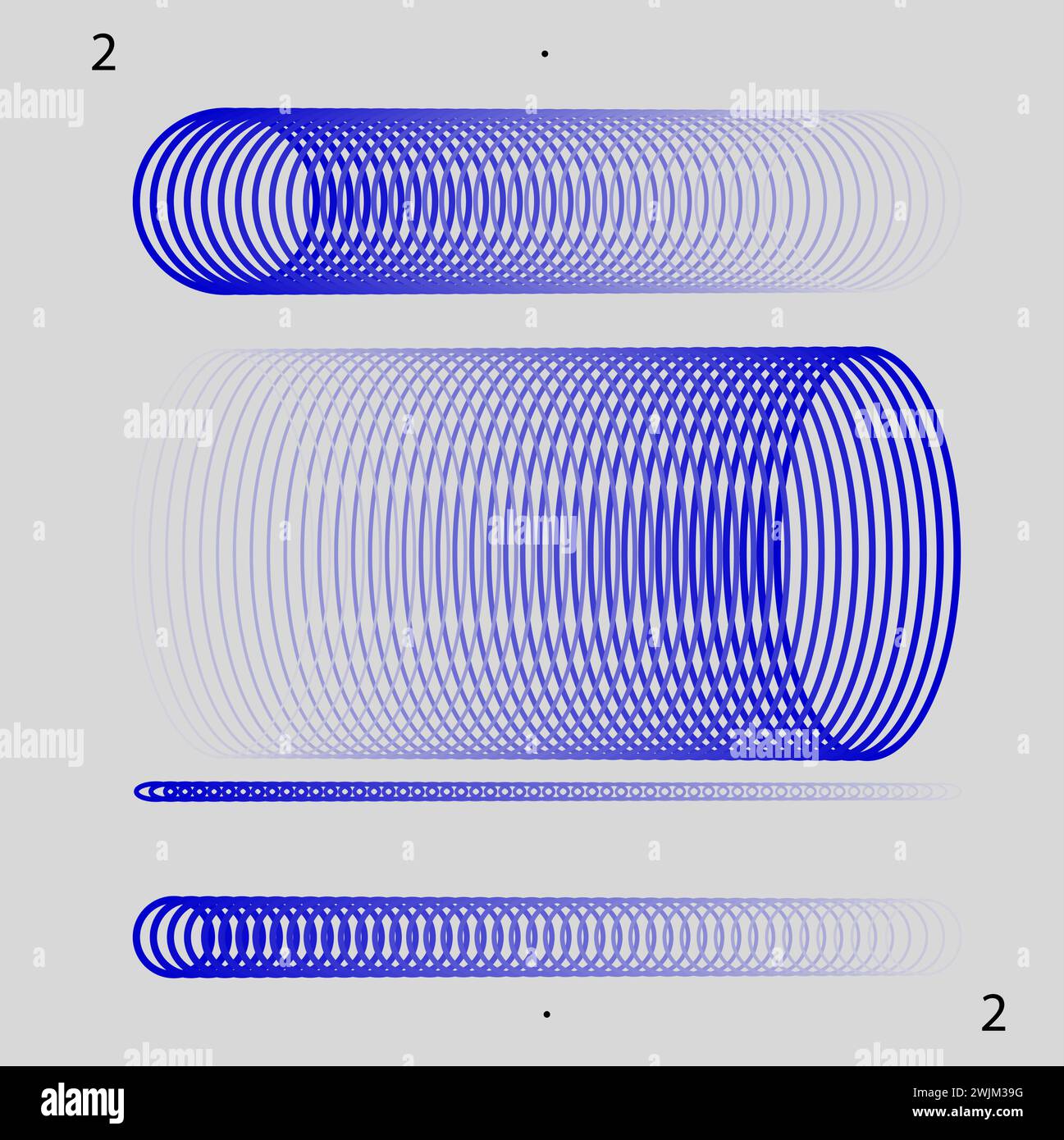 Blue concentric circular patterns creating a visual illusion of ...