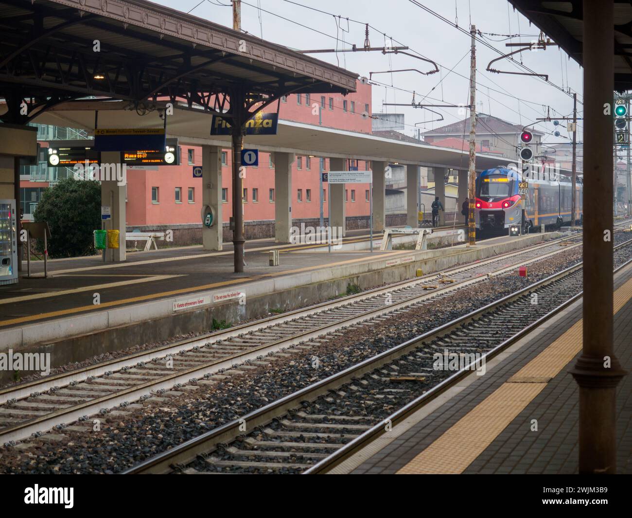 Fidenza, Italy - February 9th 2024 A commuter train Trenitalia is ...