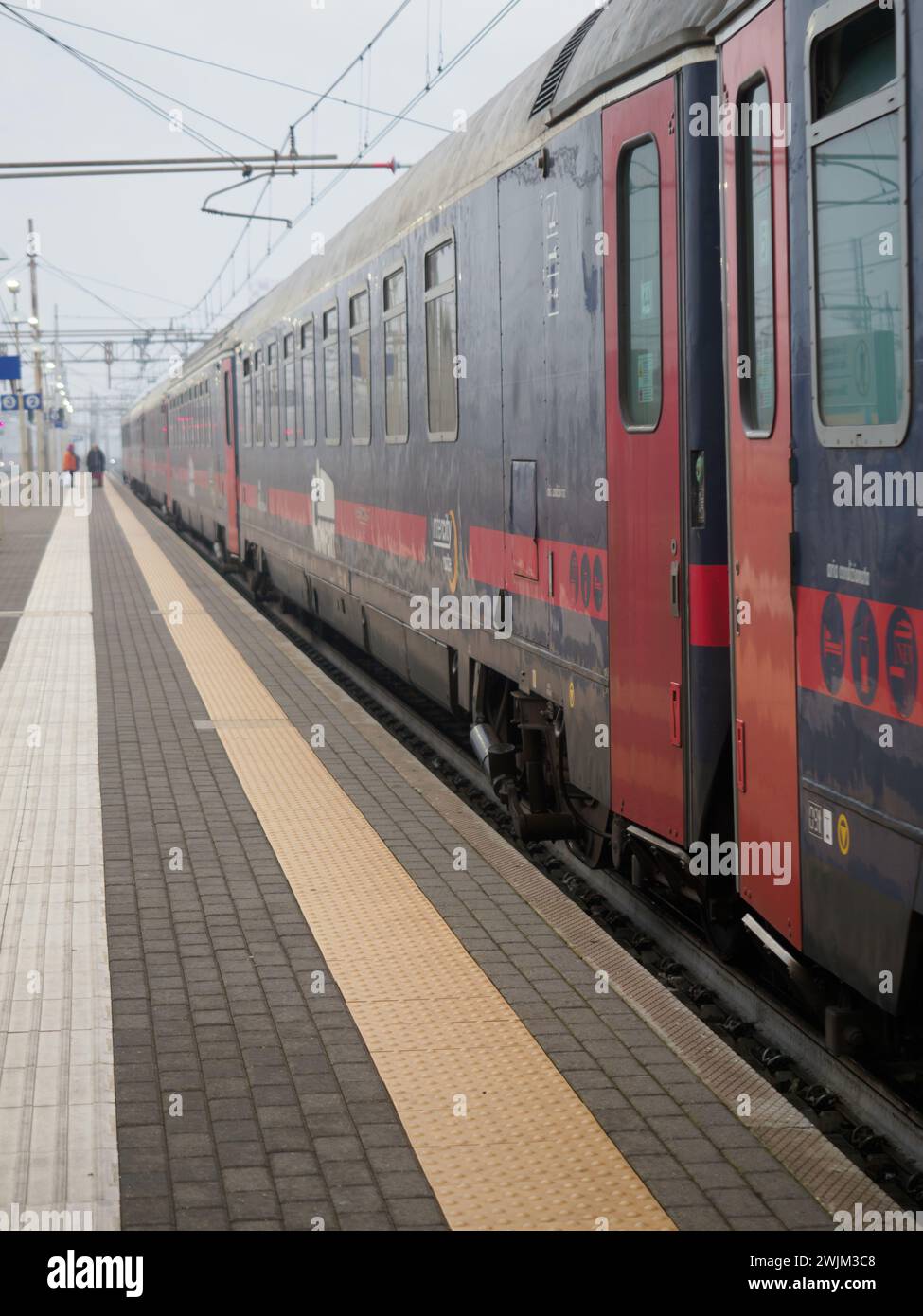 Fidenza, Italy - February 9th 2024 A commuter train Trenitalia is ...