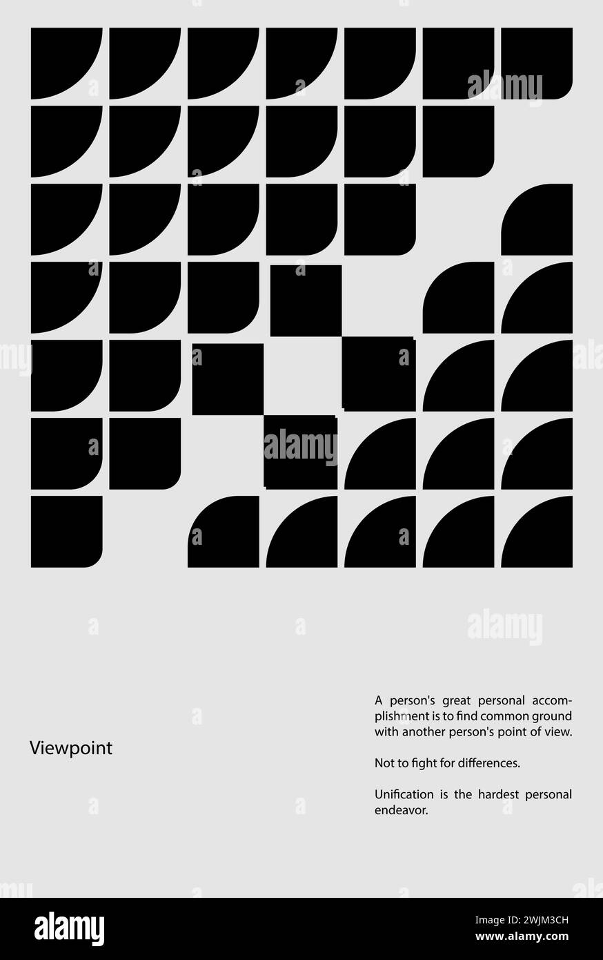 Abstract pattern with varying black shapes, symbolizing different ...