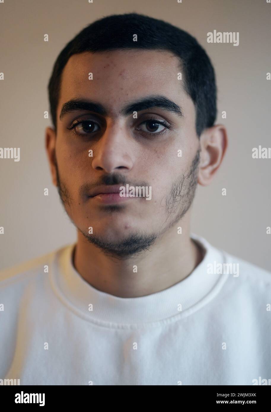 Palestinian Mazen Hania, 19, at his family's accomodation in West ...