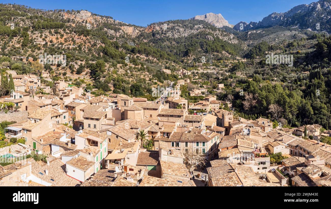 Fornalutx village, in the Soller Valley, Natural area of the Serra de ...