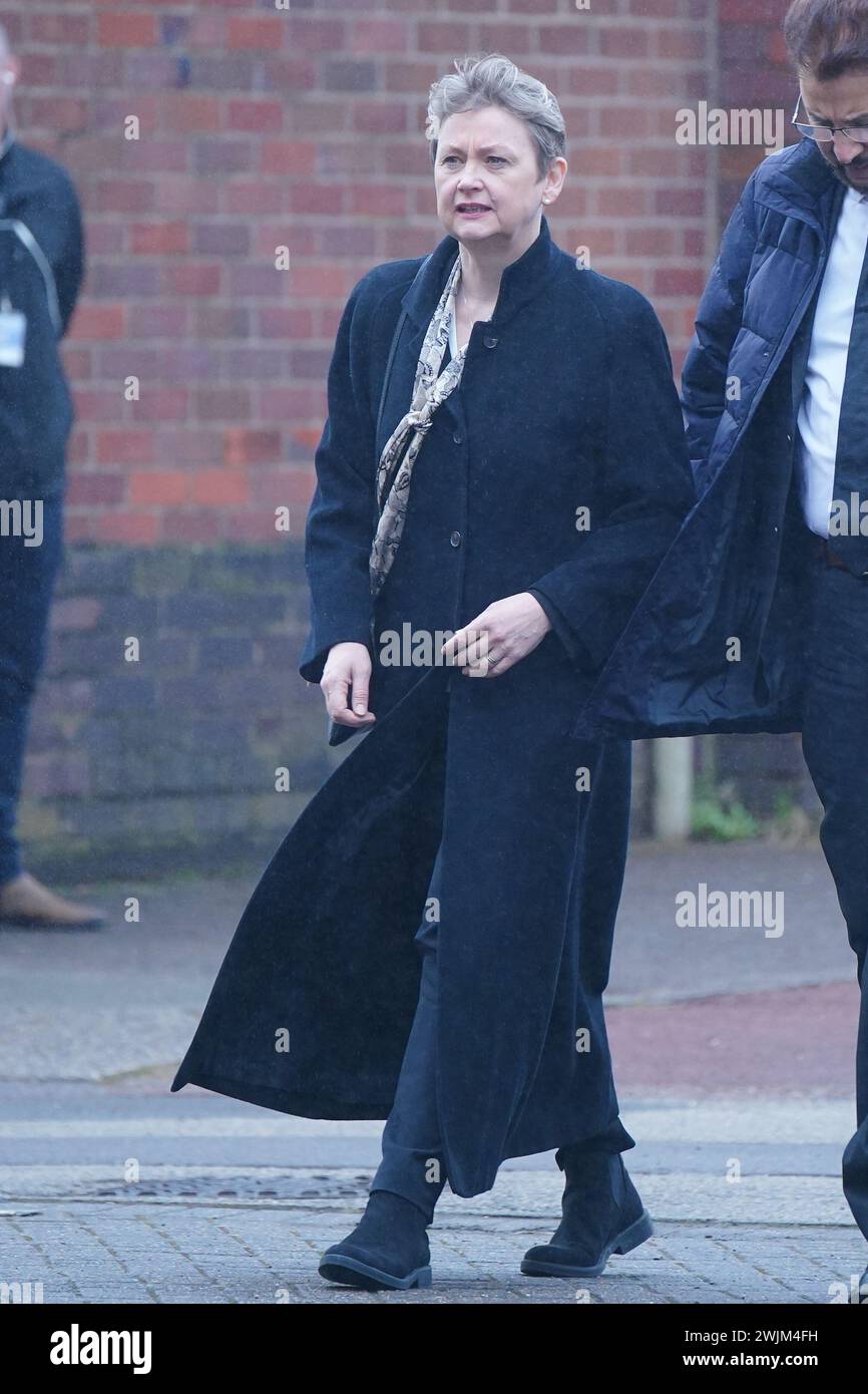 Yvette Cooper arrives for a Requiem Mass for former Rochdale MP and ...