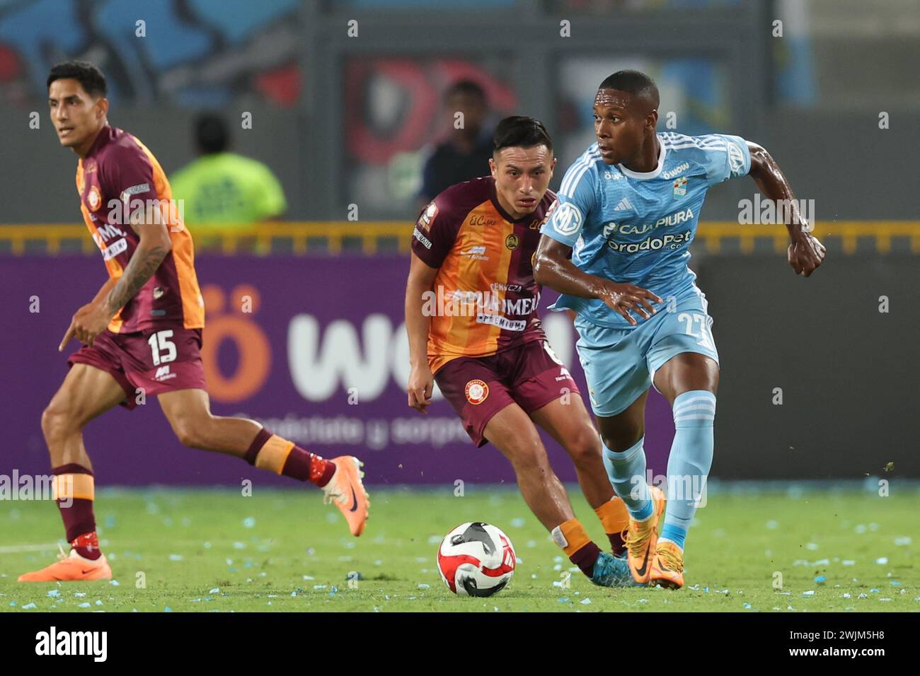 Lima, Peru. 16th Feb, 2024. Adrian Ascues of Sporting Cristal during ...