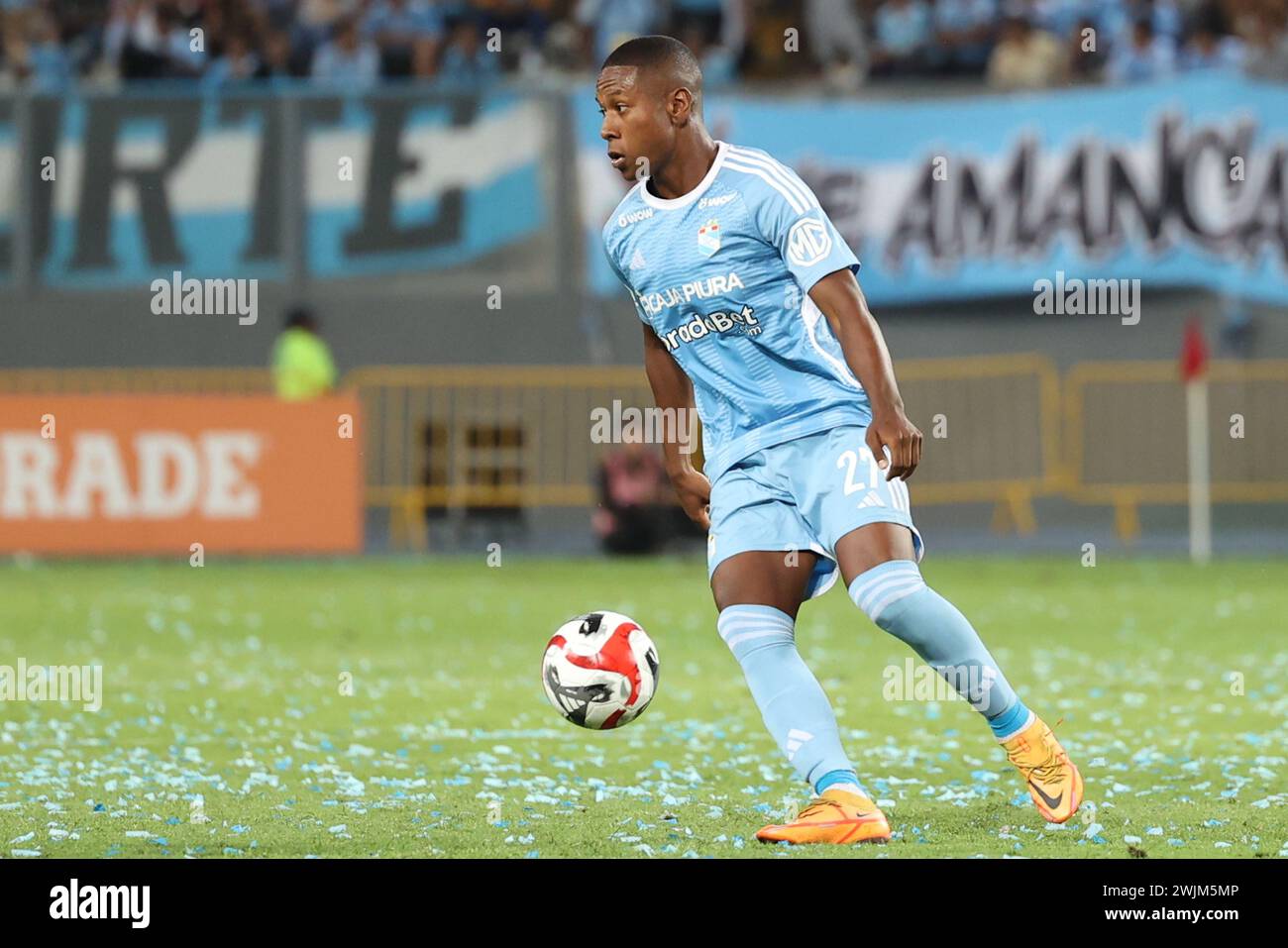 Lima, Peru. 16th Feb, 2024. Adrian Ascues of Sporting Cristal during ...