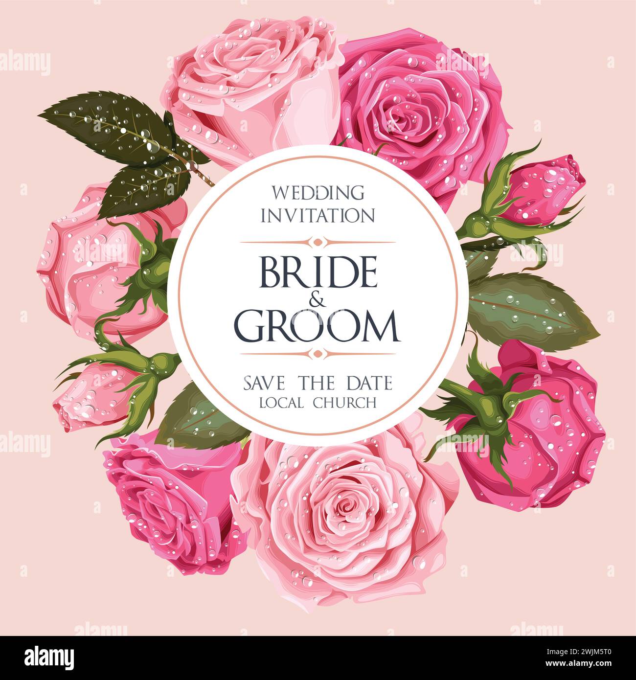 Vintage wedding invitation Stock Vector Image & Art - Alamy