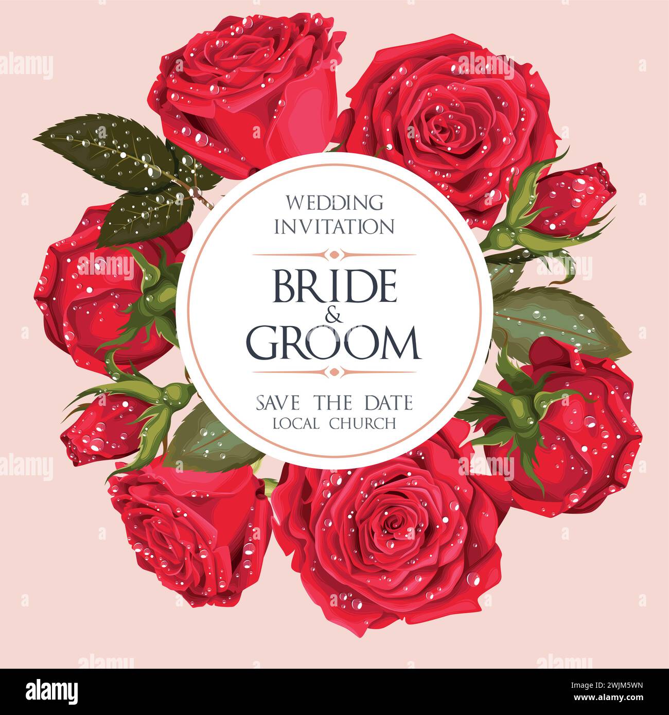 Vintage wedding invitation Stock Vector Image & Art - Alamy