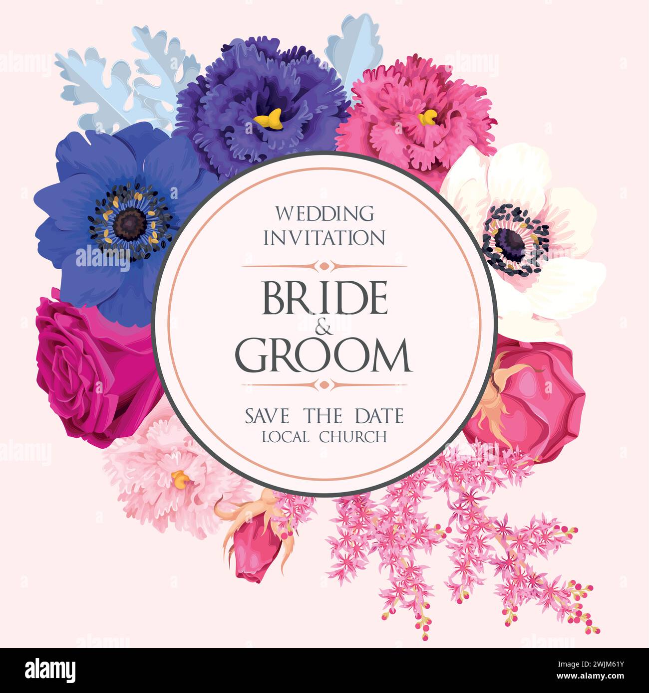 Vintage wedding invitation Stock Vector Image & Art - Alamy