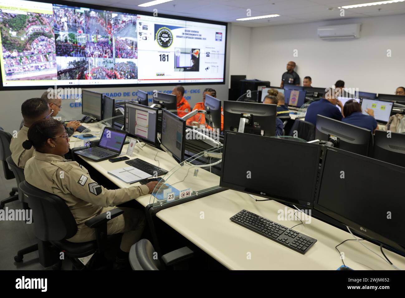 salvador, bahia, brazil - february 12, 2024: Security forces ...