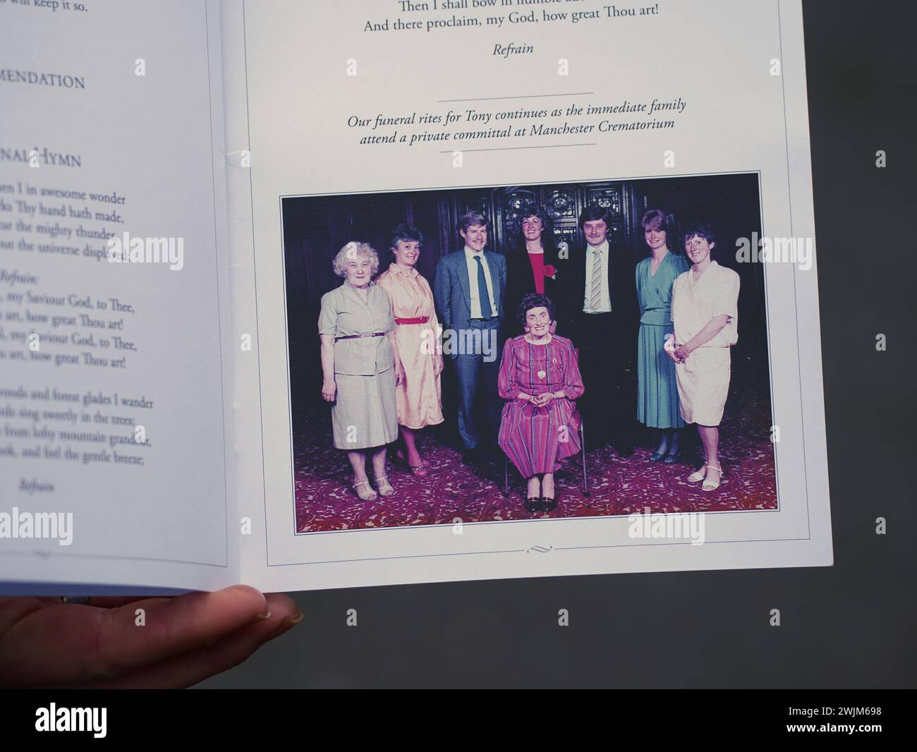 The inside pages of the Order of Service for the Requiem Mass for ...