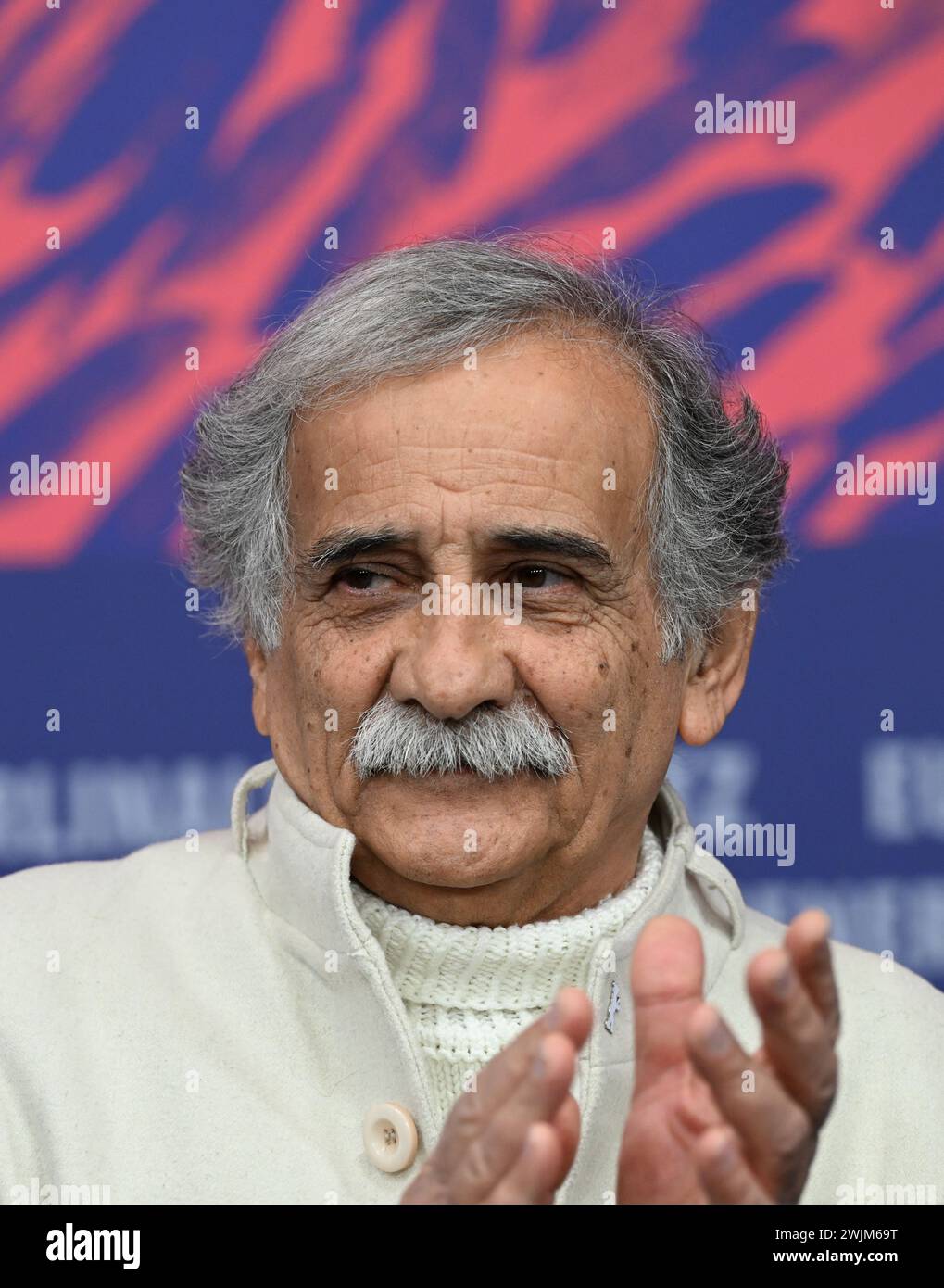 Berlin, Germany. 16th Feb, 2024. Actor Esmail Mehrabi applauds the ...