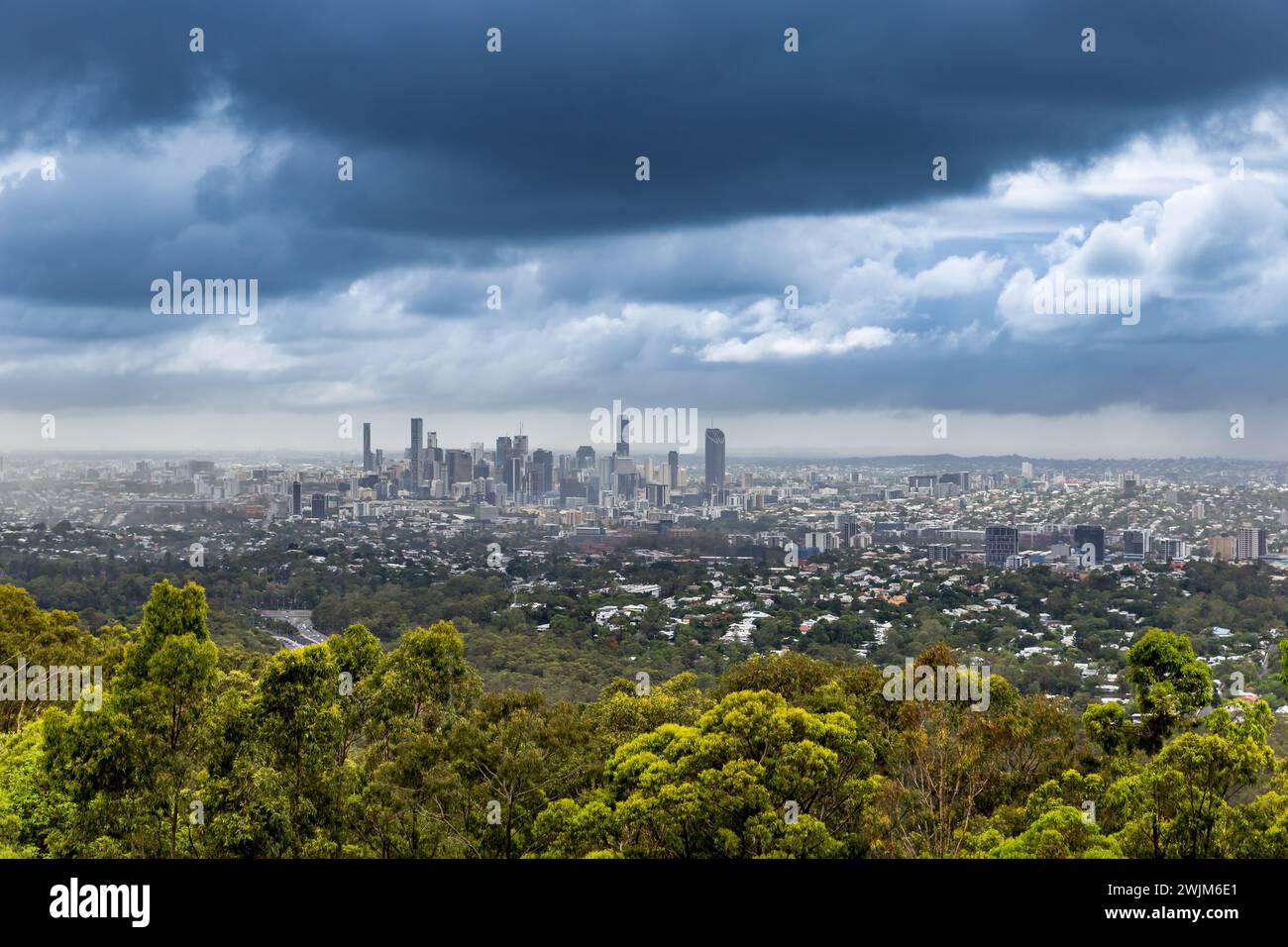 Distant View of Brisbane with its Skyline and Skyscraper, Queensland ...
