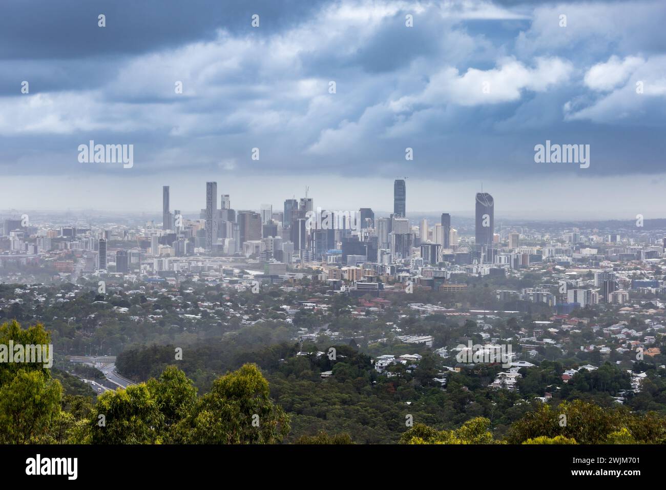 Distant View of Brisbane with its Skyline and Skyscraper, Queensland ...