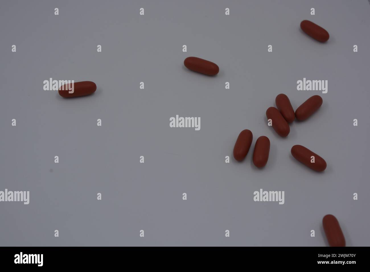 Medicine, pills, medicines, expensive vitamins, brown capsules, liquid ...