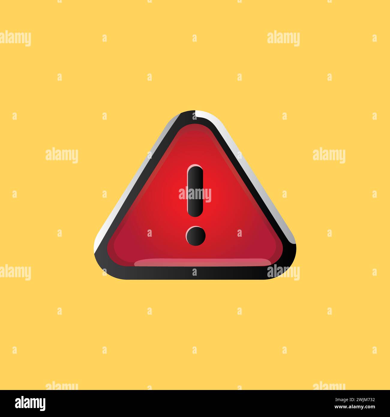 Red color warning icon for online scamming alert. Exclamation danger ...