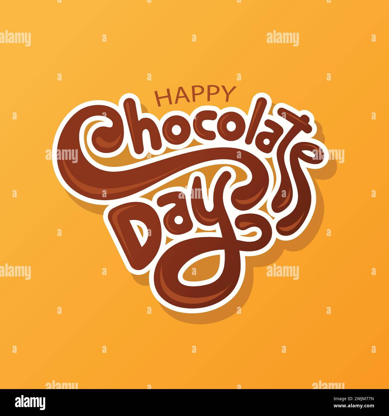 Happy chocolate day beautiful handwriting lettering design. Chocolate ...