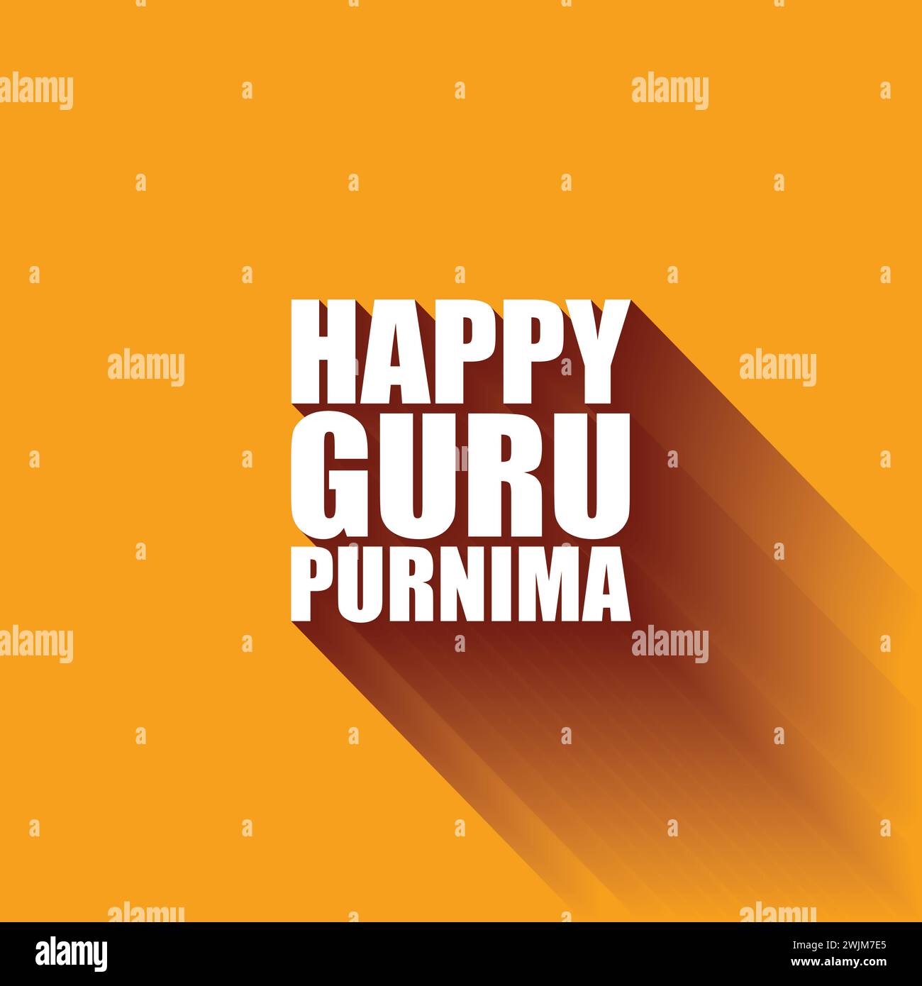 Happy Guru Purnima vector lettering illustration with a long shadow ...