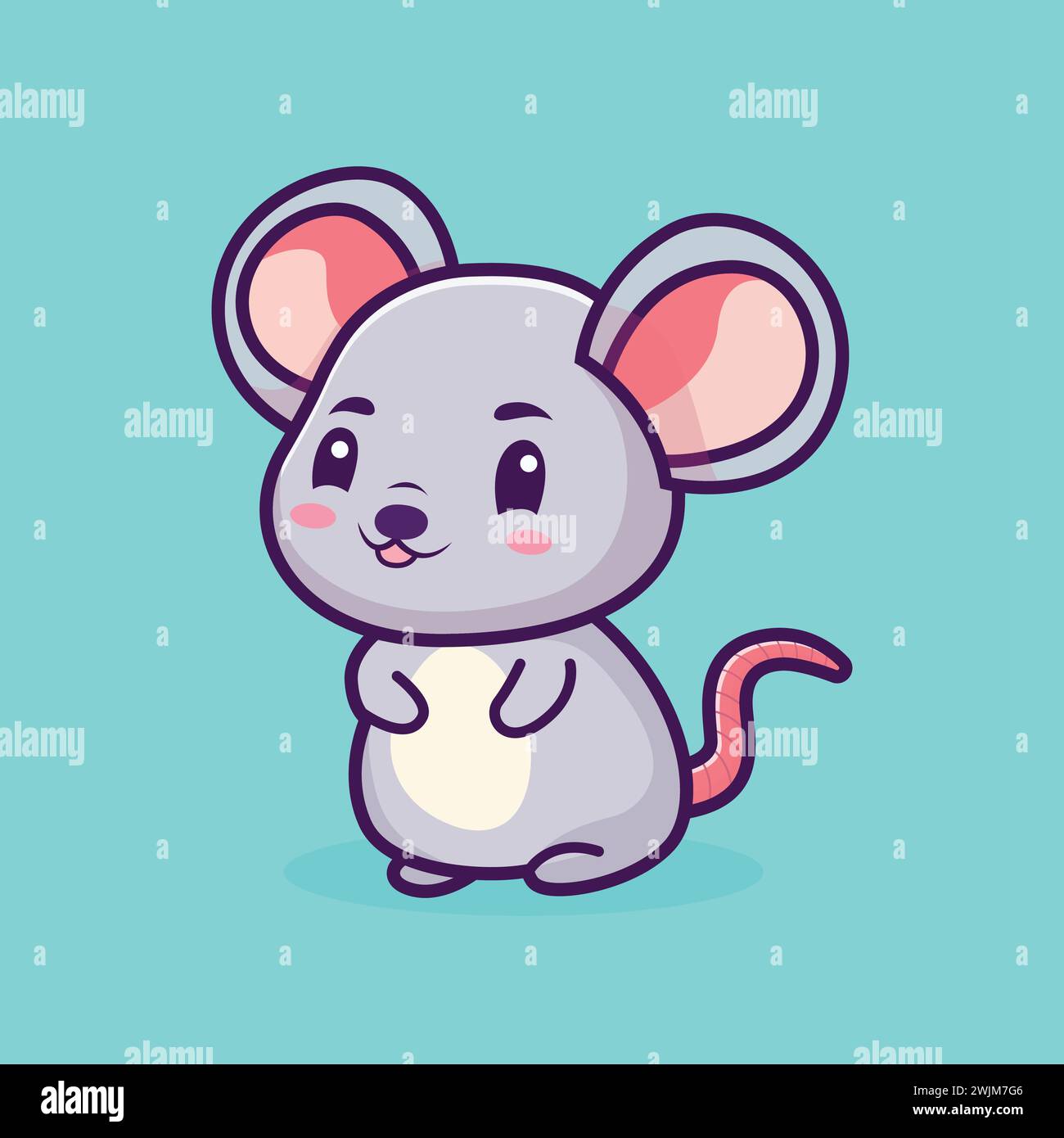 Cute little Rat cartoon vector illustration for comic and kids book ...