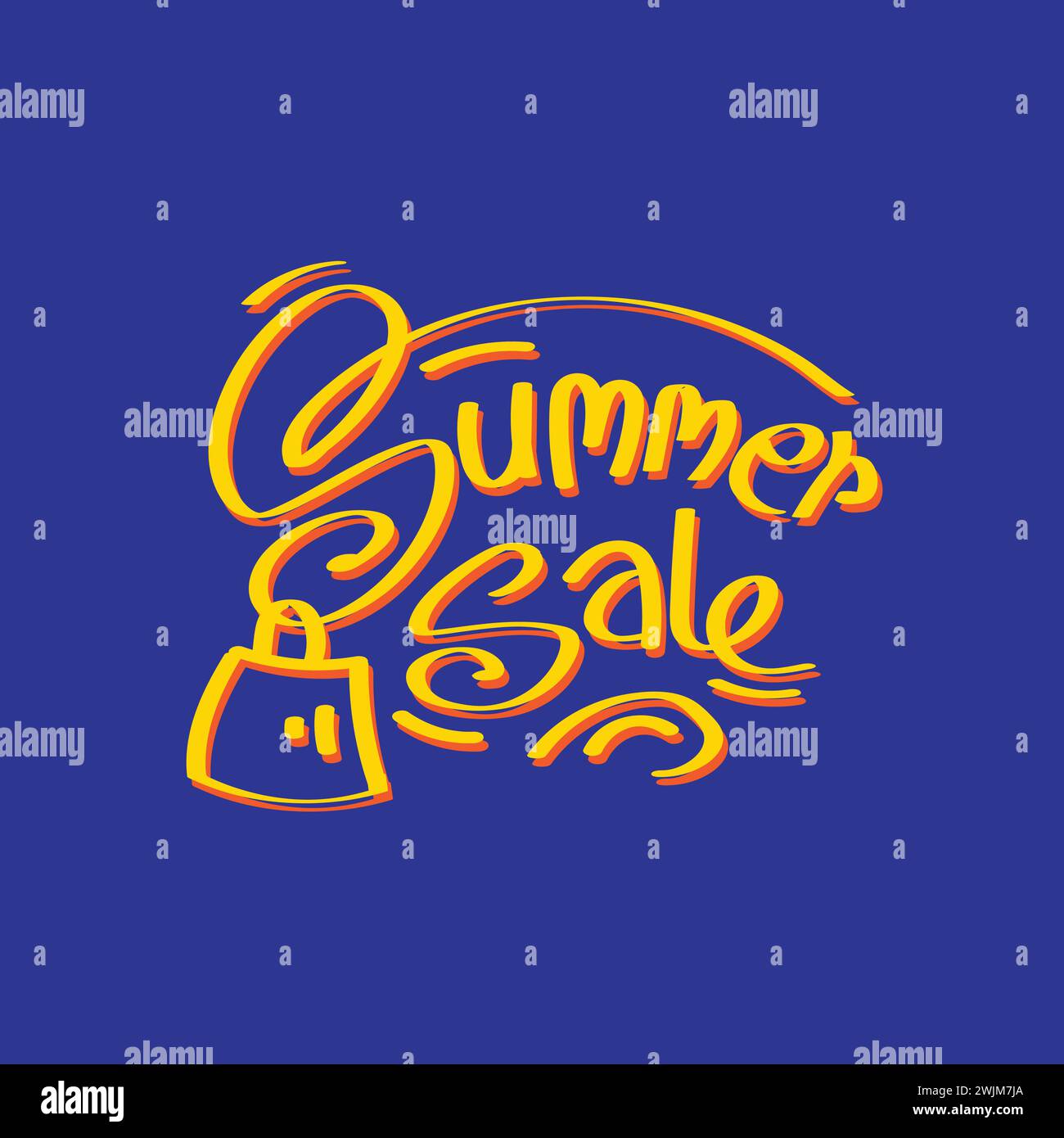 Summer hand drawn lettering script vector illustration Stock Vector ...