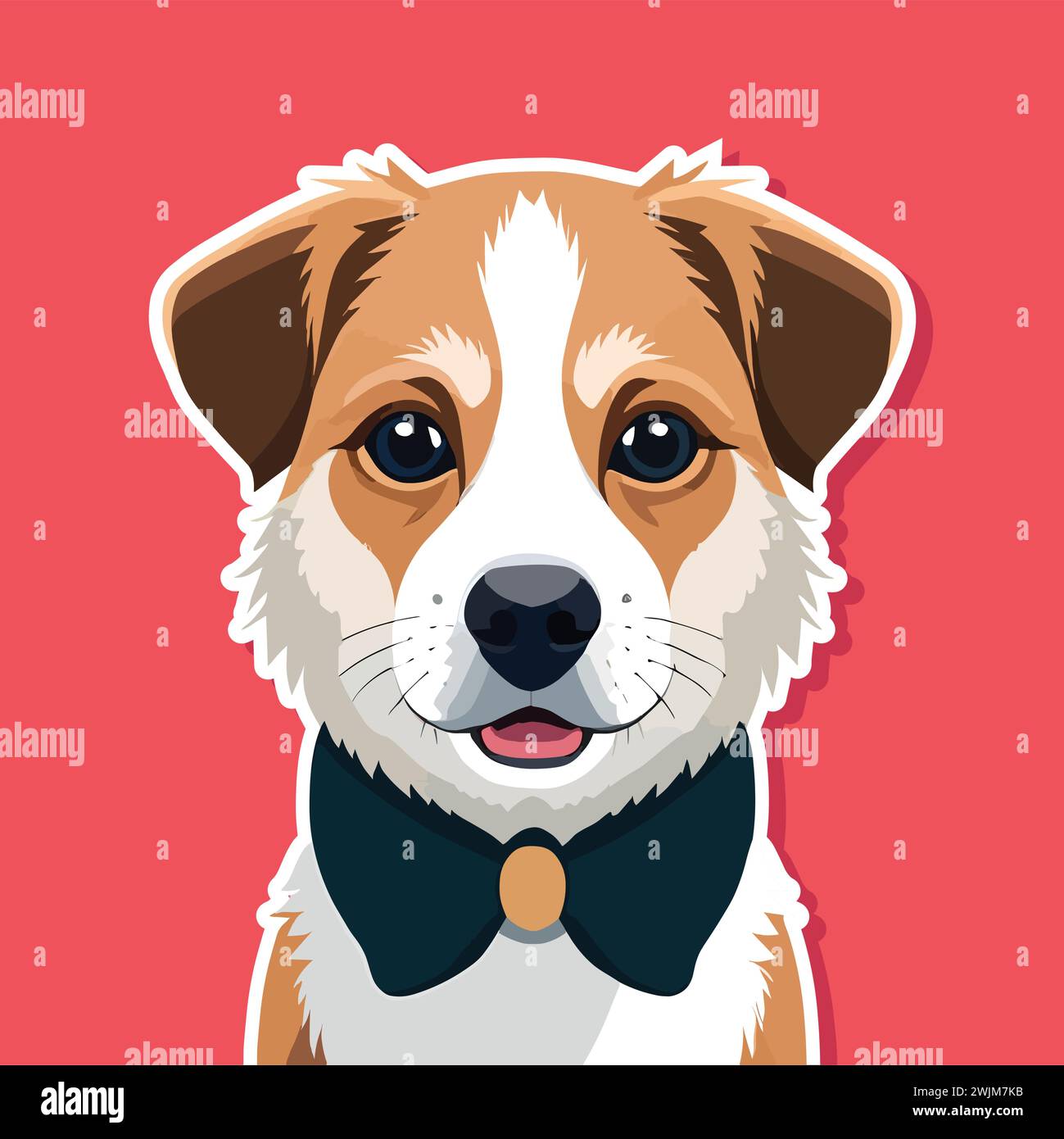 Dog portrait vector illustration. Dog vector art Stock Vector Image ...