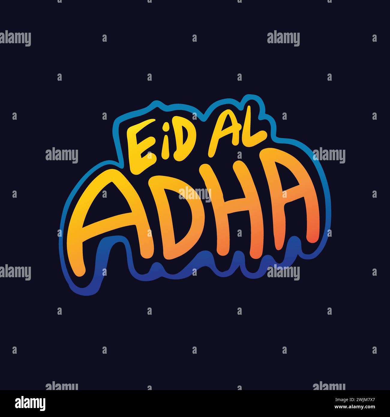 Eid al adha typography vector illustration to celebrate muslim ...