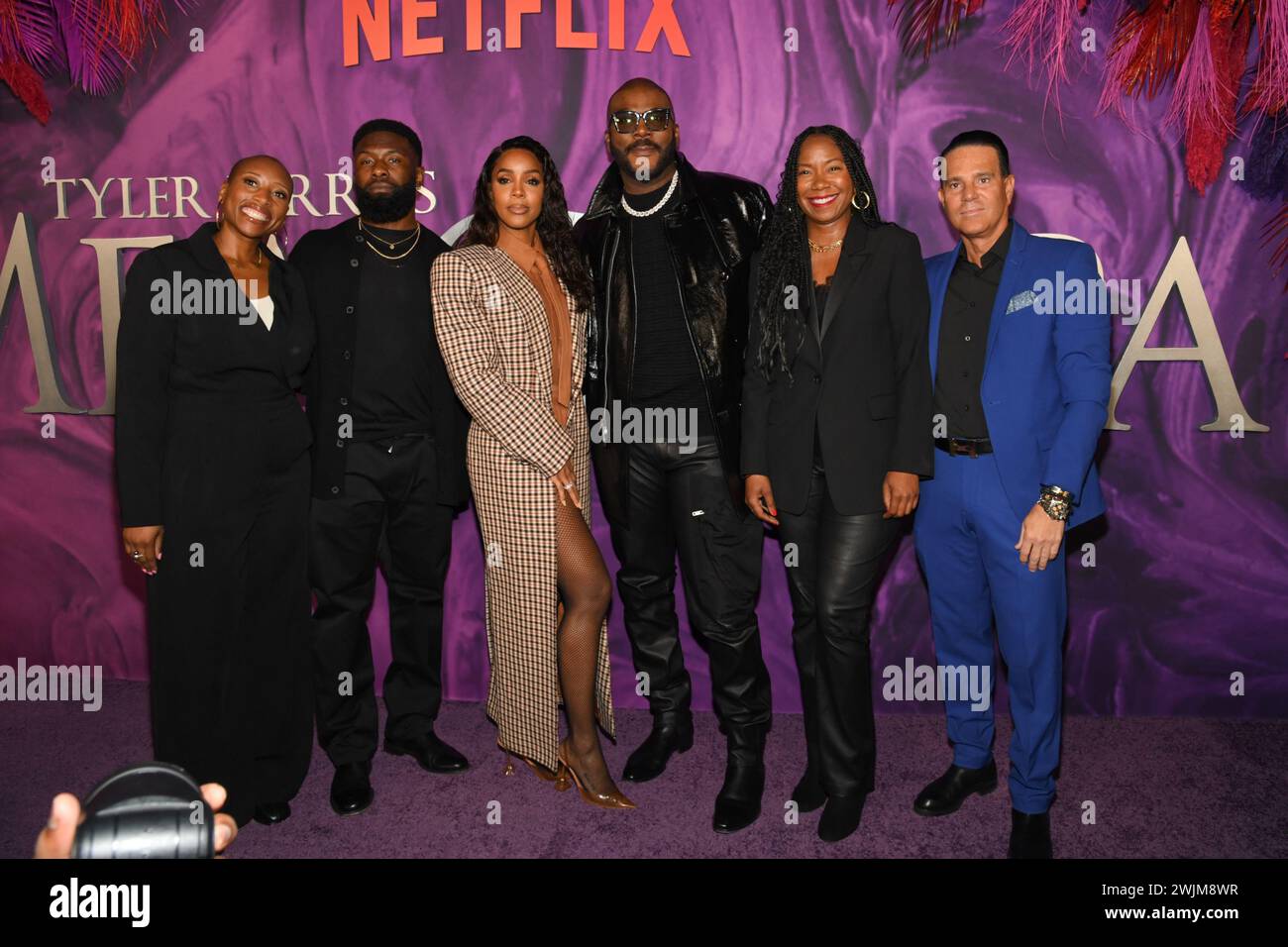 New York, USA. 15th Feb, 2024. Trevante Rhodes, Kelly Rowland and Tyler ...