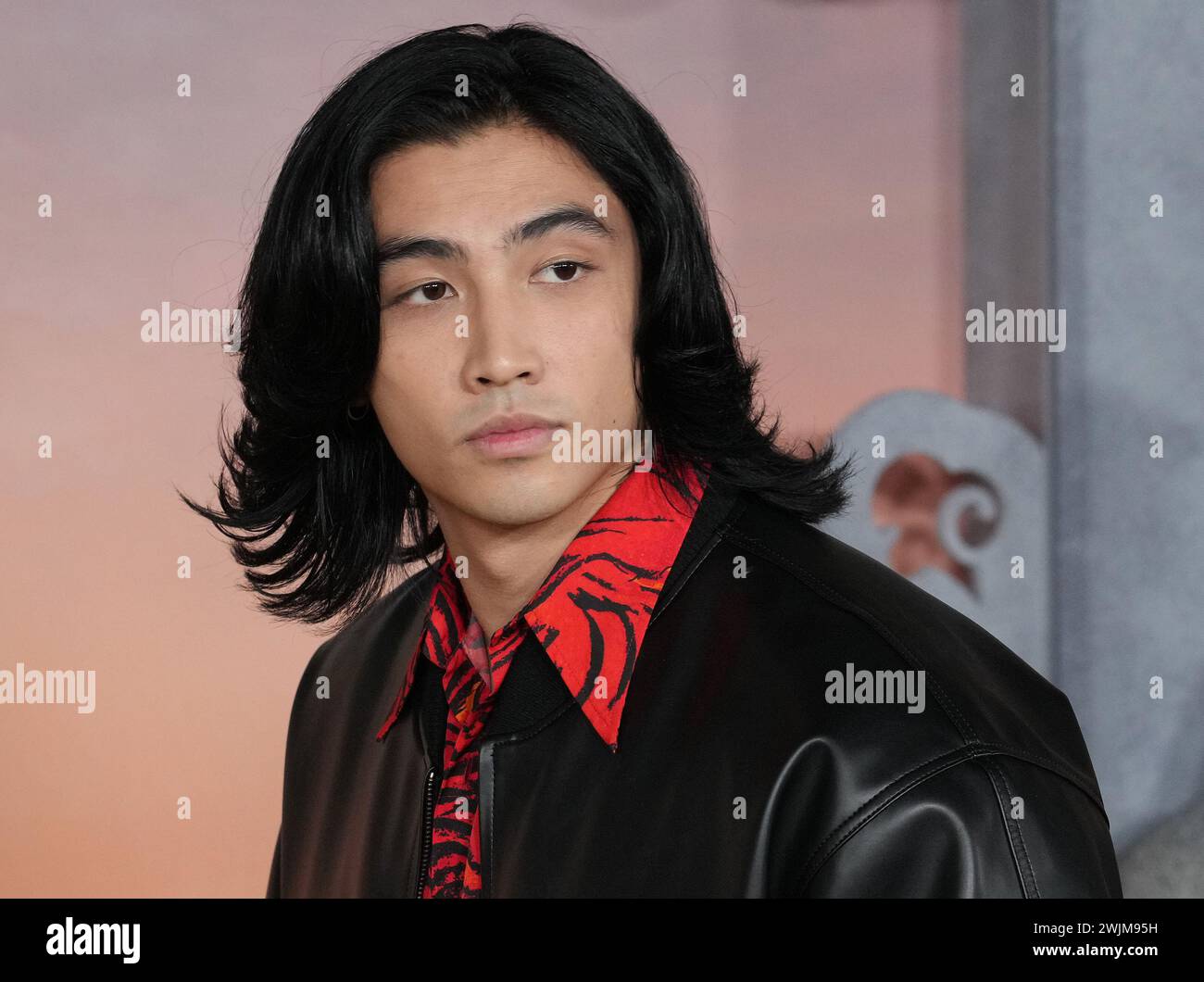 Los Angeles, USA. 15th Feb, 2024. Sebastian Amoruso arrives at the Netflix's AVATAR: THE LAST ...