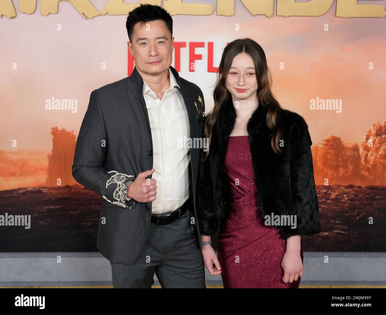 Los Angeles, USA. 15th Feb, 2024. (L-R) Matt Yang King and Guest at the ...
