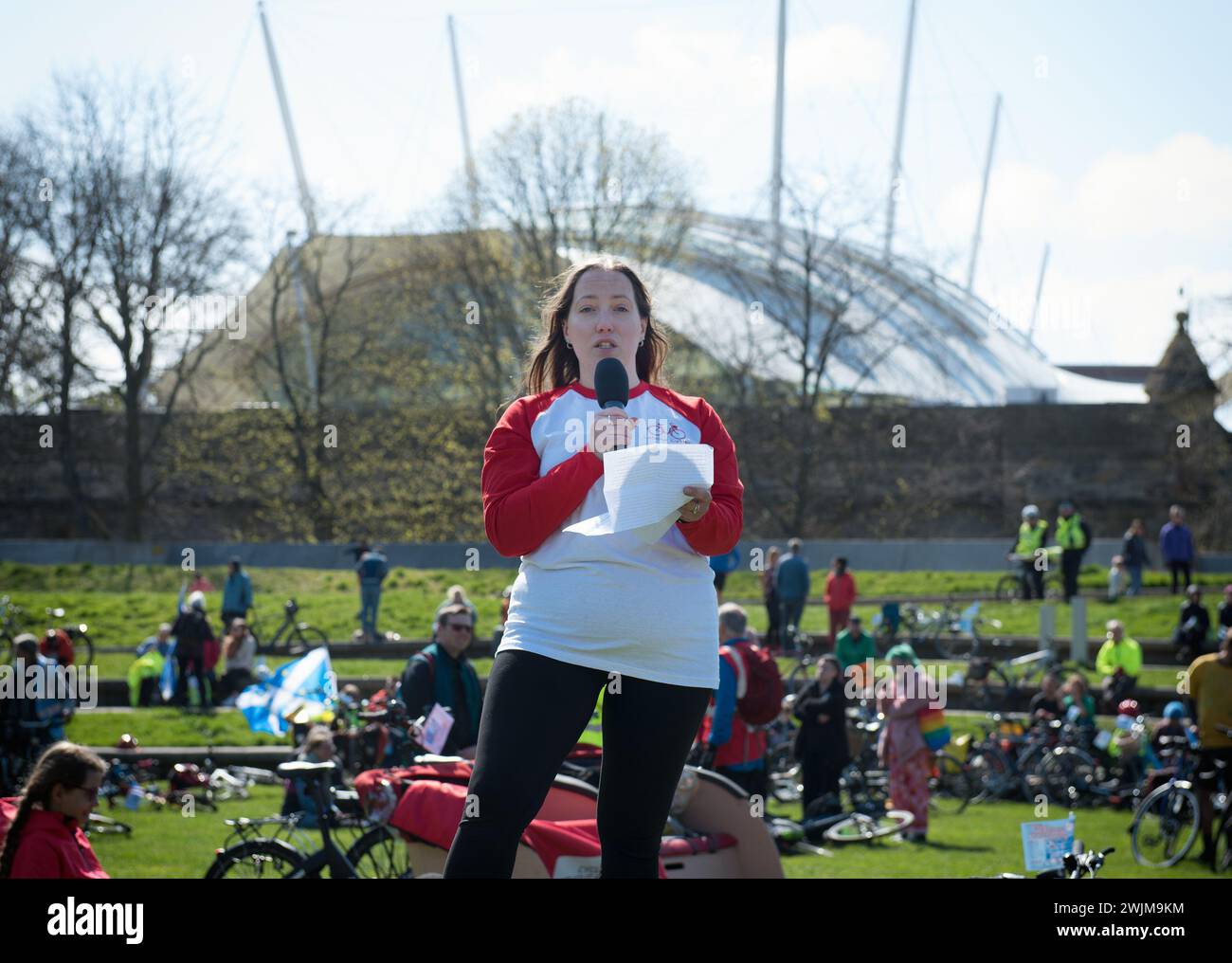 Labour candidate Mhairi Munro-Brian speaks to the crowd at an annual ...