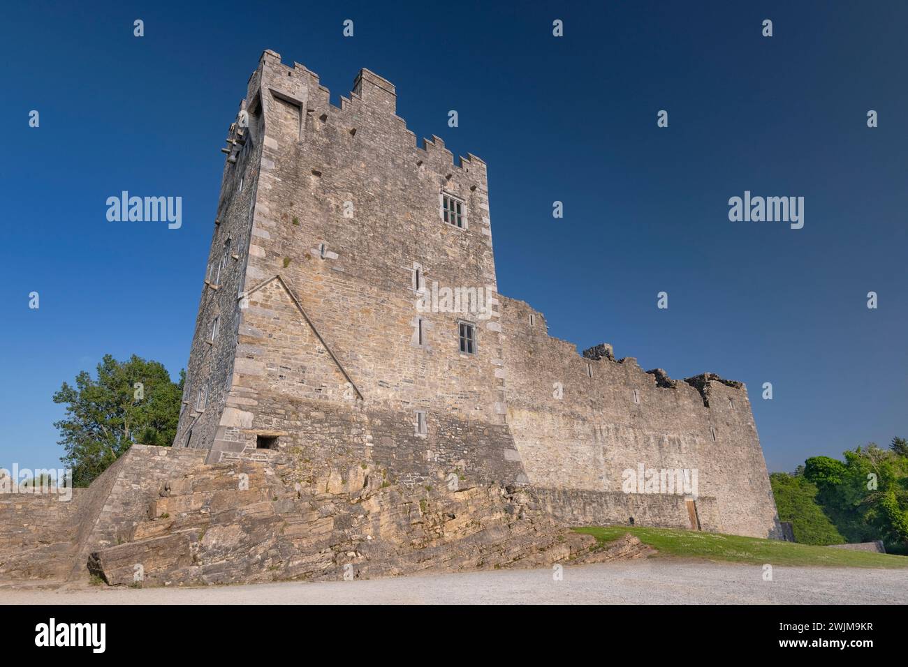 Ireland, County Kerry, Killarney, Ross Castle, 15th-century tower house ...