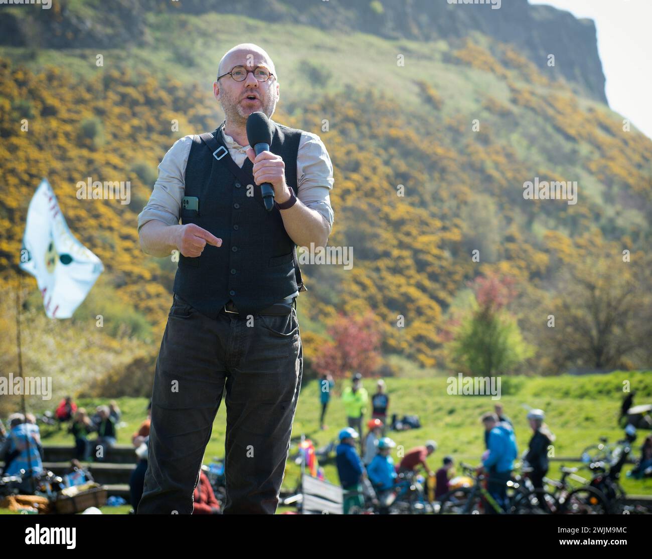 Patrick Harvie, MSP, leader of Scottish Green Party at a cycling ...