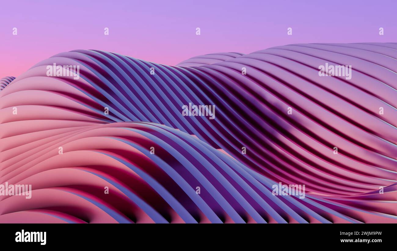 This Landscape Image features a minimalist design of retro waves with a ...