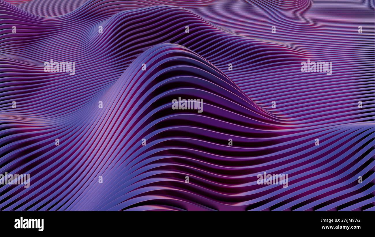 This Landscape Image features a minimalist design of retro waves with a ...