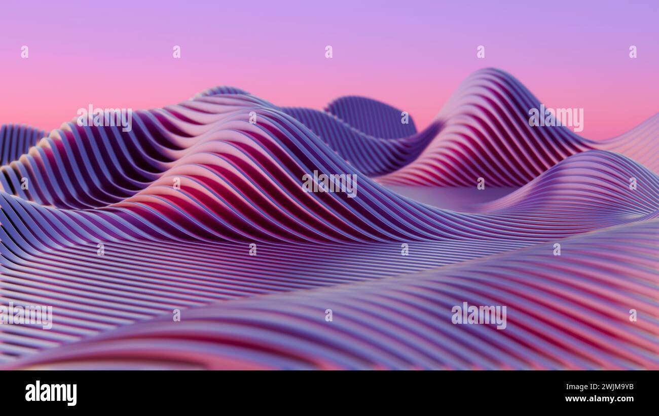 This Landscape Image features a minimalist design of retro waves with a ...