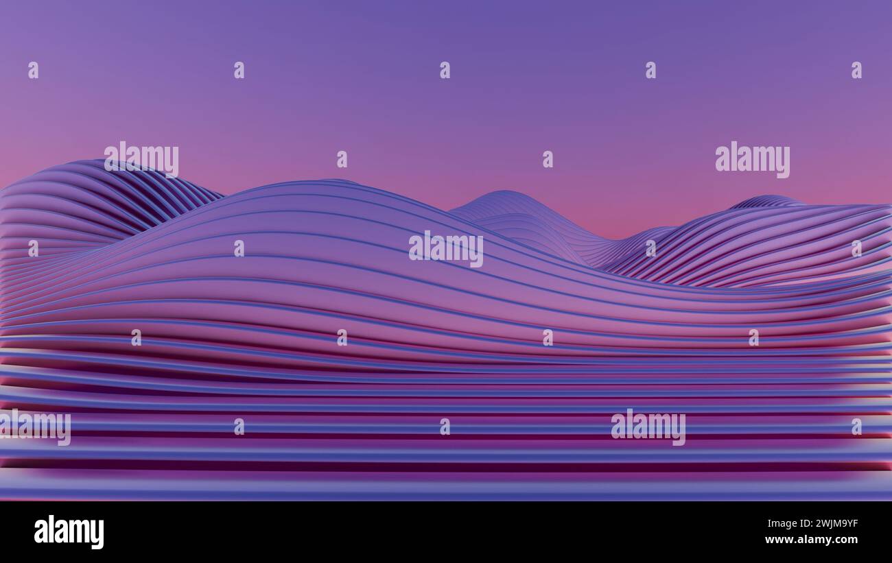 This Landscape Image features a minimalist design of retro waves with a ...