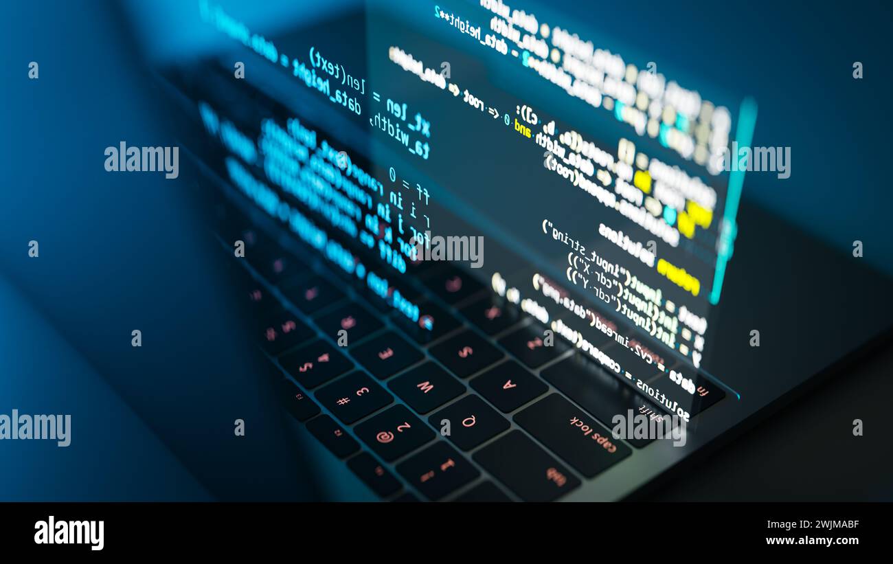 Software source code on laptop hi-res stock photography and images - Alamy